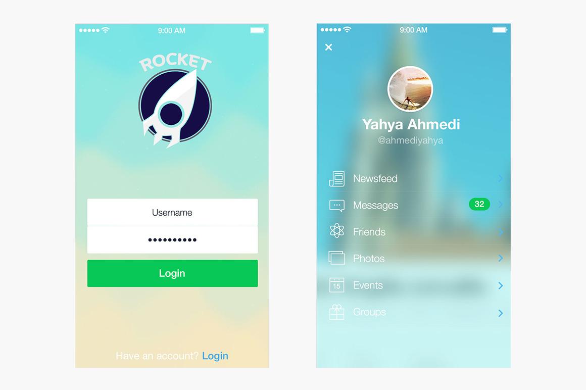 Rocket App UI Kit - Creative VIP